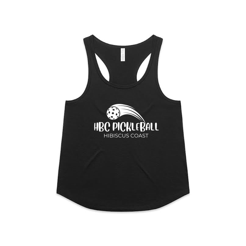 Hibiscus Coast Pickleball Maple Active Blend Racerback Singlet - Ladie ...